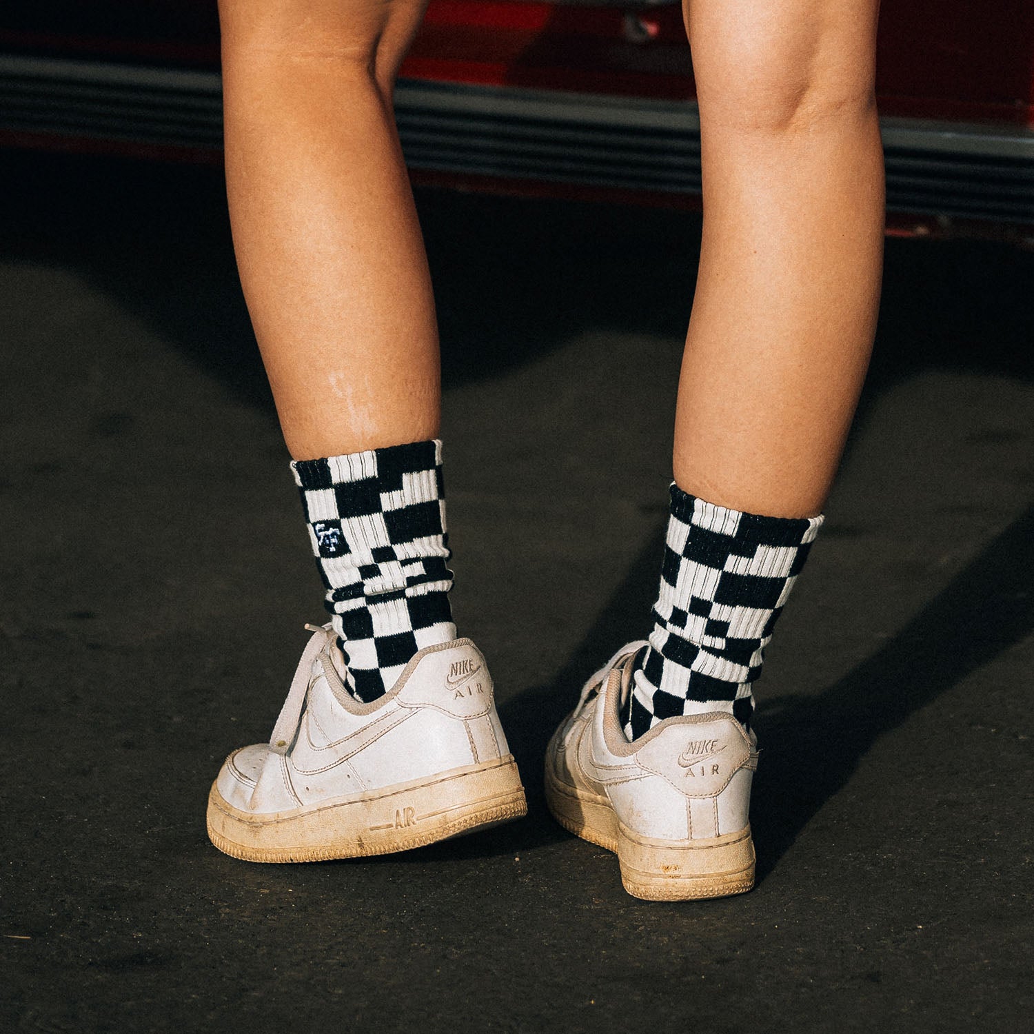 Checker Pattern Crew Socks by RokFit