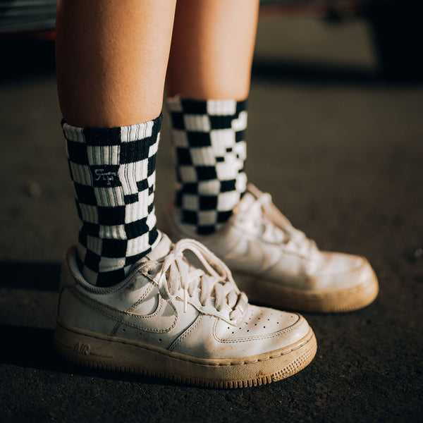 Checker Pattern Crew Socks by RokFit