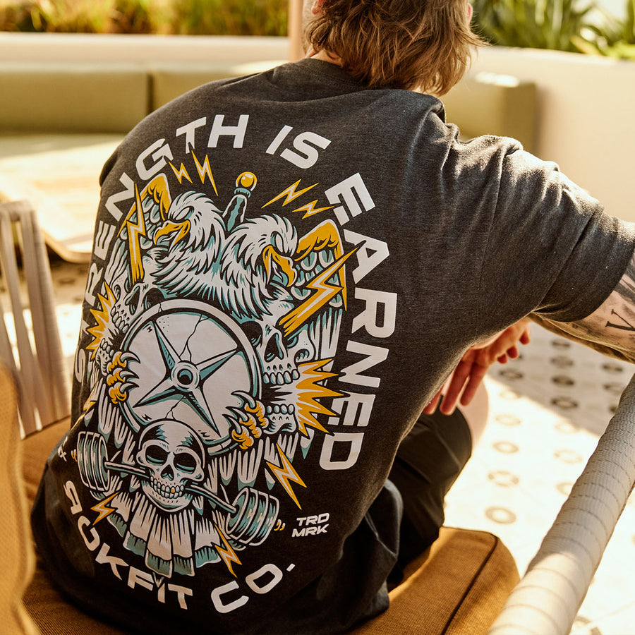 'Strength Is Earned' - Cross Training, Active Wear Fitness T-Shirt by ...