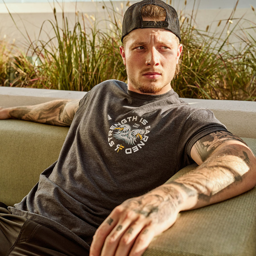 'Strength Is Earned' - Cross Training, Active Wear Fitness T-Shirt by ...